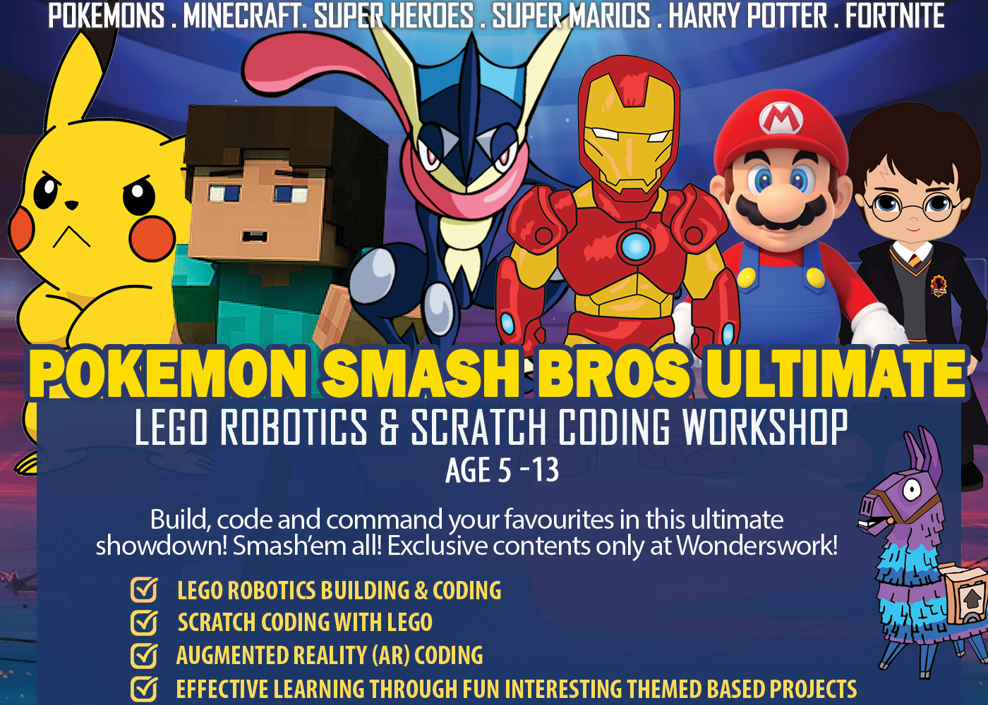 Pokemon Smash Bros Ultimate Lego Robotics Scratch Coding Workshop ...