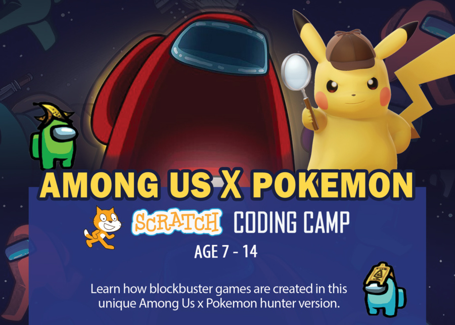 Among Us X Pokemon Scratch Coding School Holiday Camp March to April ...