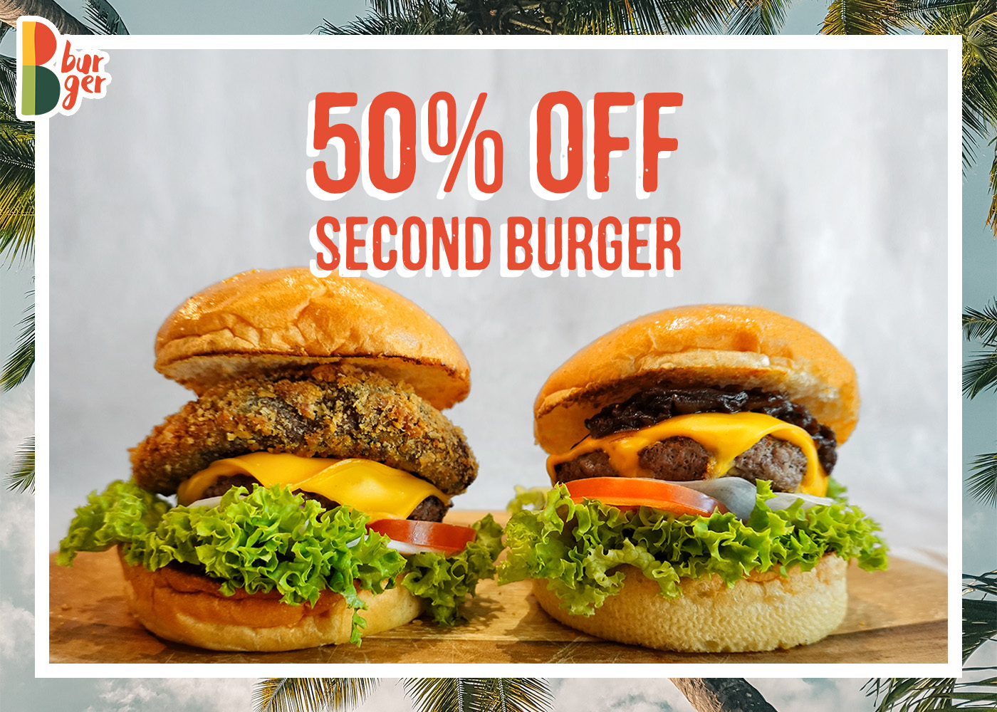 B Burger: 50% off second burger | HoneyKids Asia