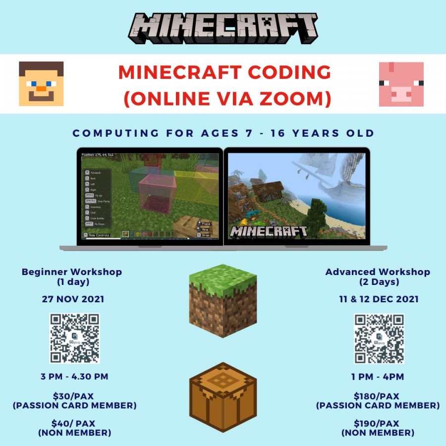 Minecraft coding workshop (online) | HoneyKids Asia