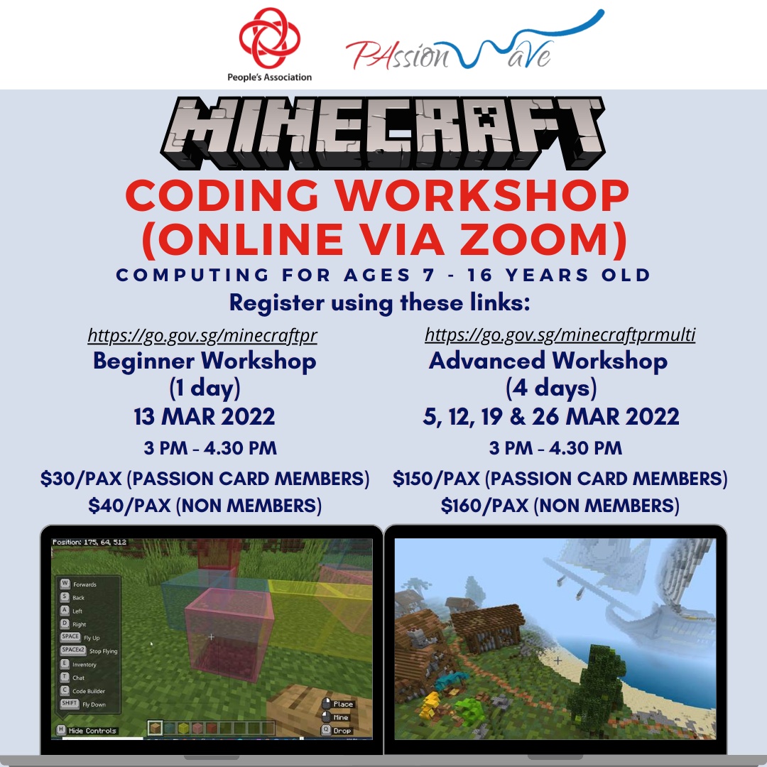 Minecraft coding beginner workshop for aged seven to 16 years old ...