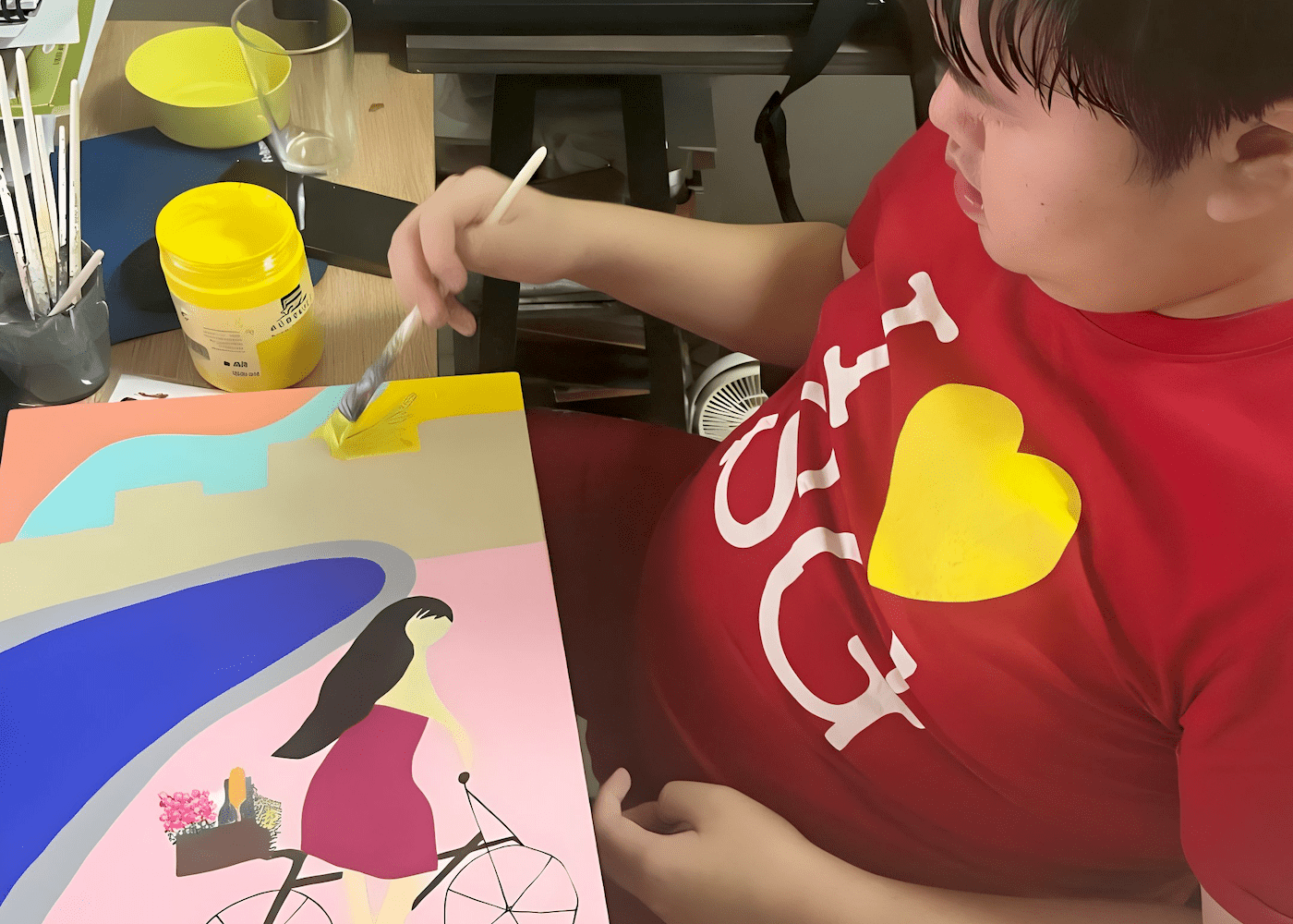 "Art calms his mind": Dad of teen artist with autism shares