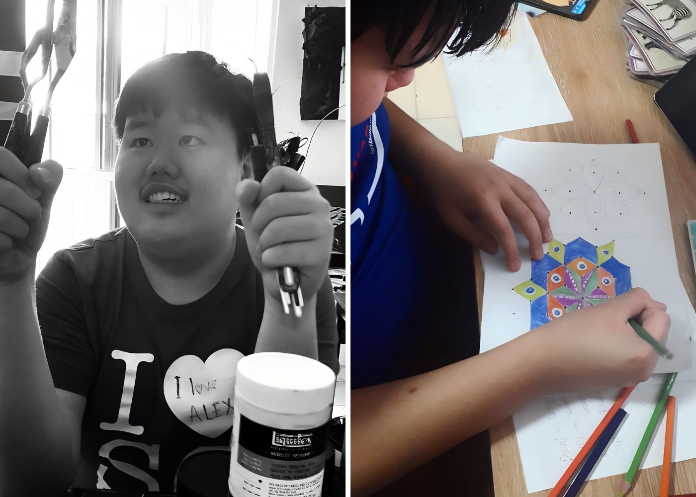 "Art calms his mind": Dad of teen artist with autism shares